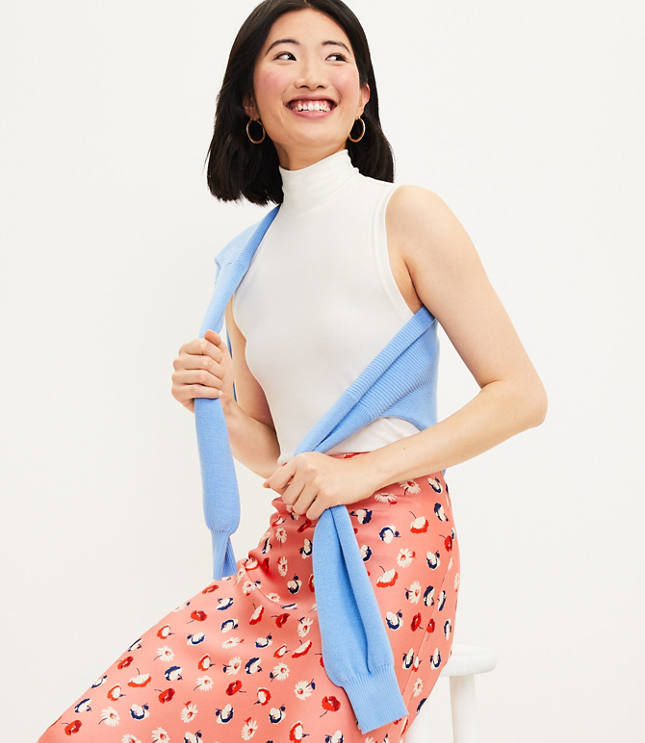 Ribbed Mock Neck Shell