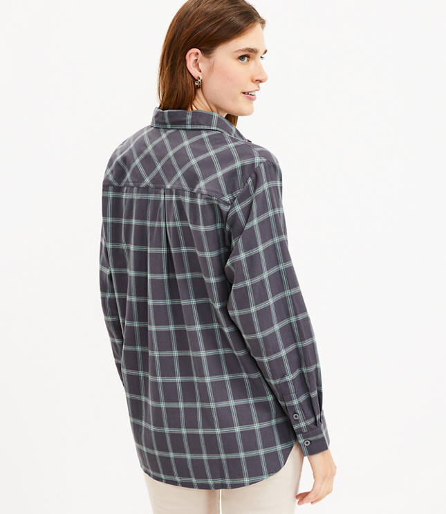 Plaid Pocket Tunic Shirt
