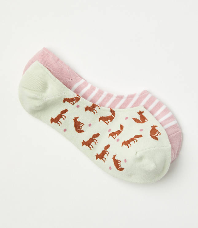 Fox & Stripe No Show Sock Set