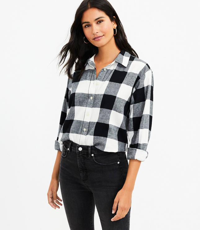 Buffalo Plaid Flannel Everyday Tunic Shirt
