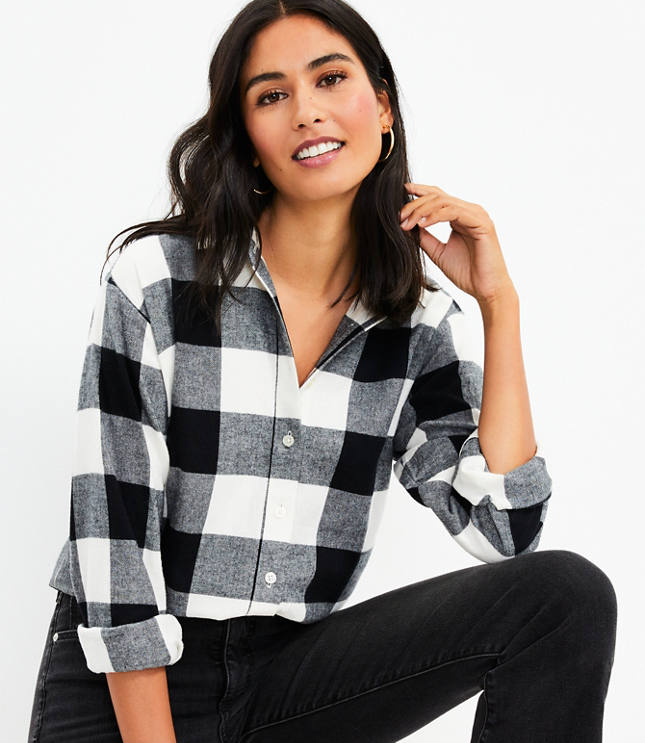 Buffalo Plaid Flannel Everyday Tunic Shirt