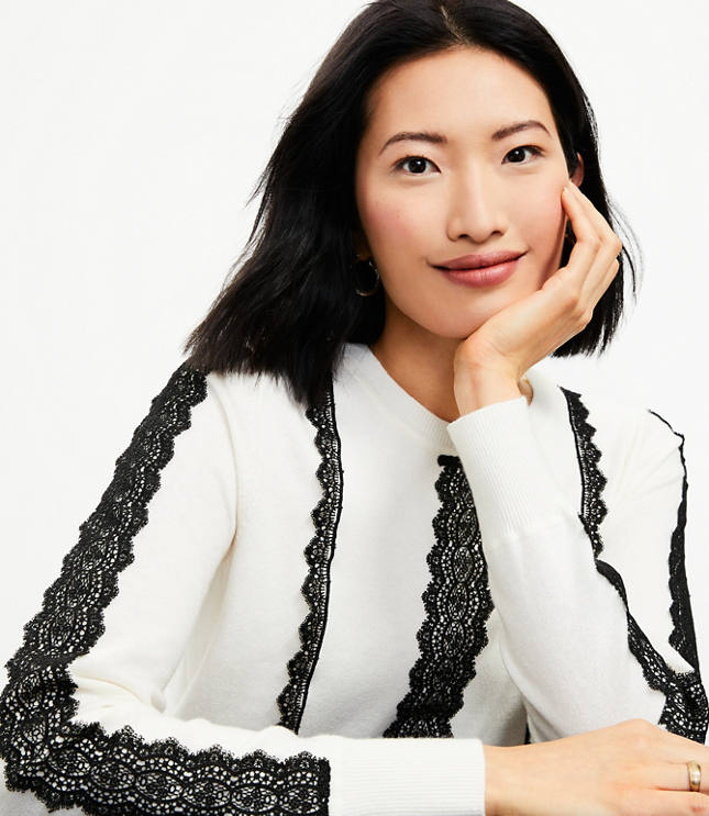 Lace Trim Sweater