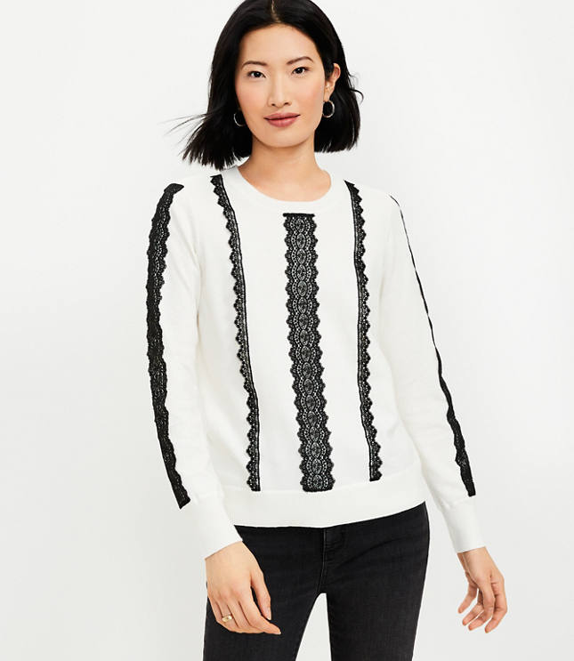 Lace Trim Sweater