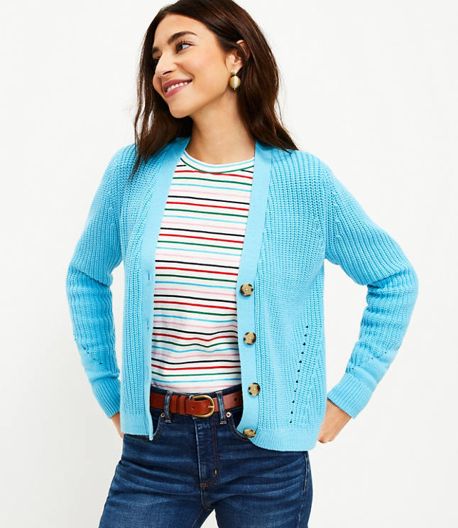 Ribbed V-Neck Cardigan