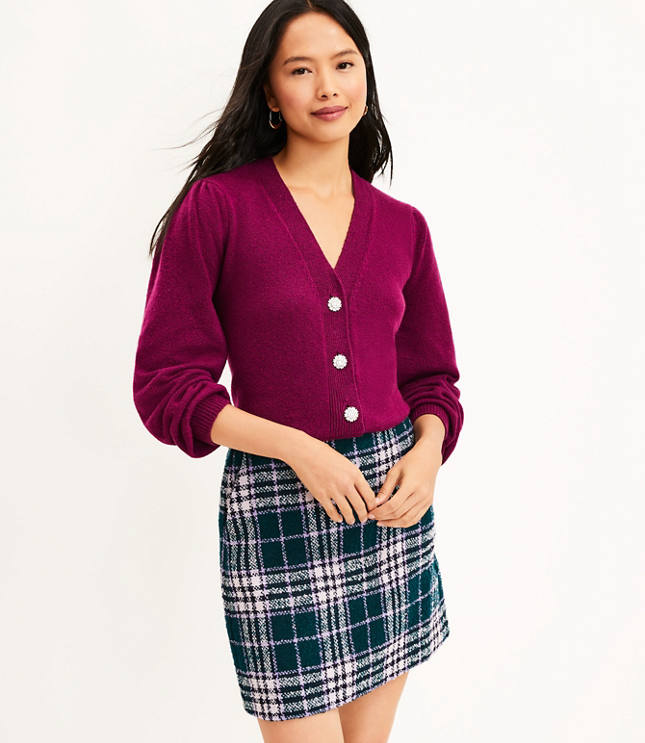 Petite Plaid Pocket Shift Skirt