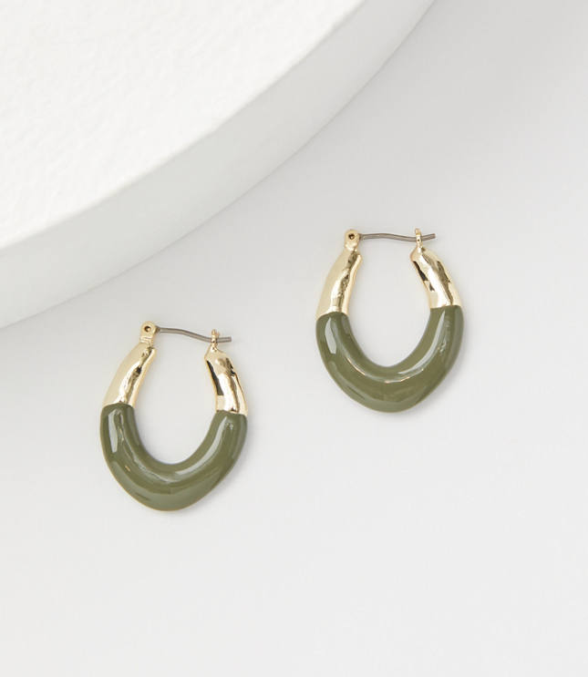 Colorblock Enamel Hoop Earrings
