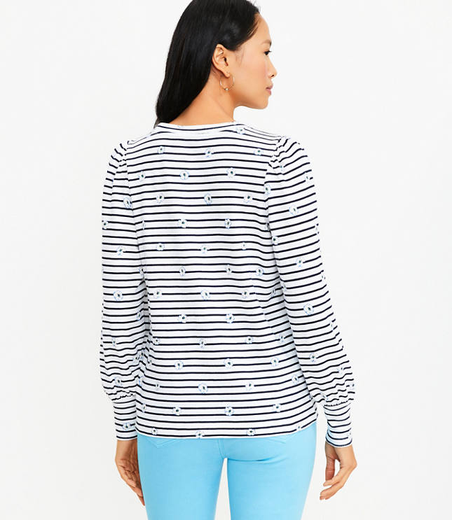 Striped Puff Sleeve Sweatshirt
