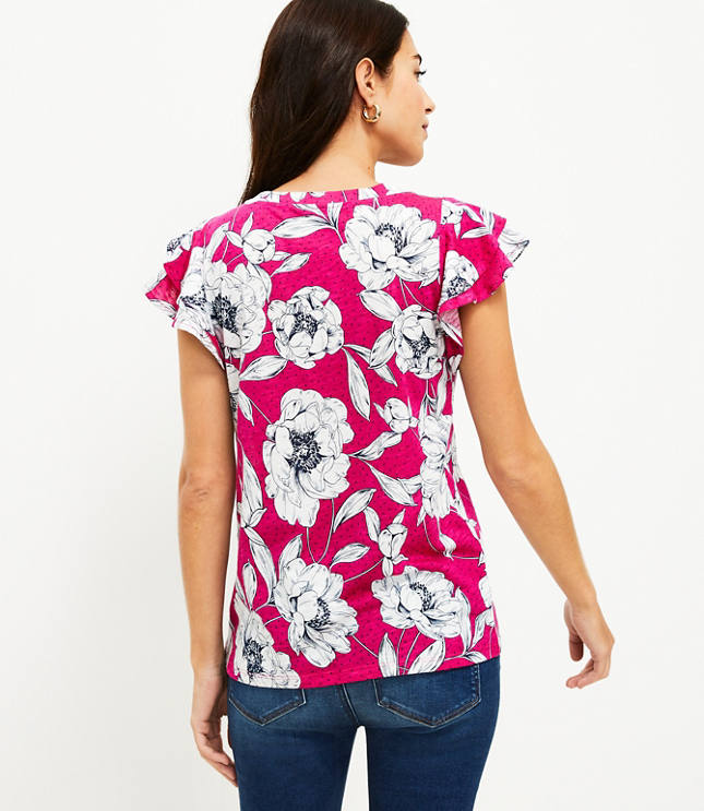 Peony Garden Tiered Ruffle Sleeve Tee