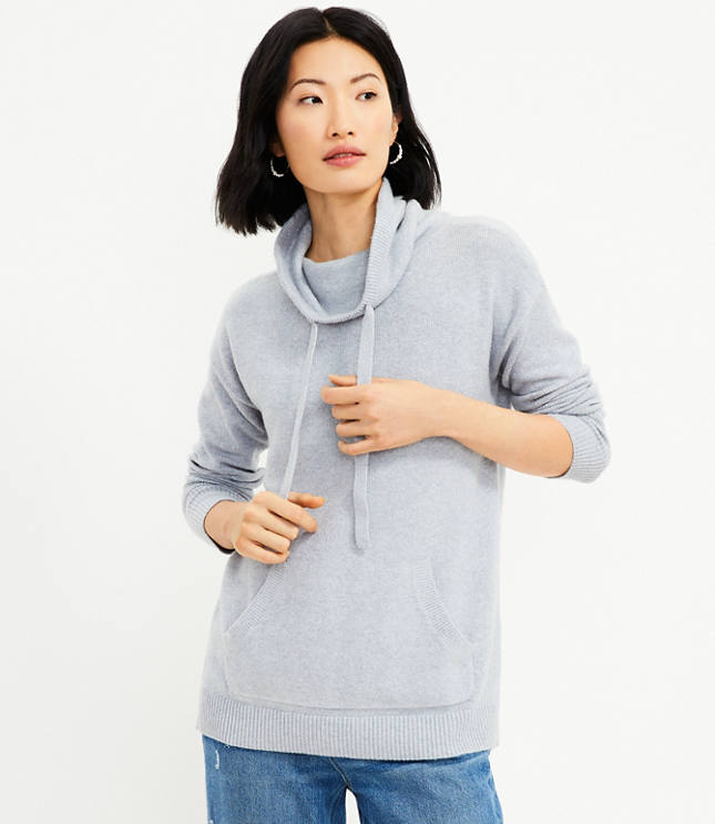 Drawstring Neck Pocket Sweater