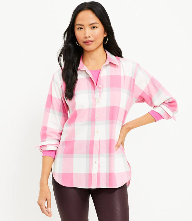 Plaid Flannel Everyday Tunic Shirt