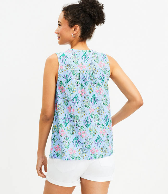 Bouquet Shirred Button Shell