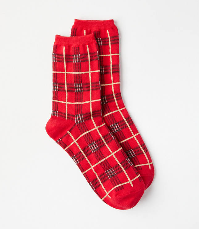 Plaid Crew Socks