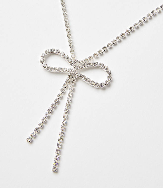 Crystal Bow Statement Necklace