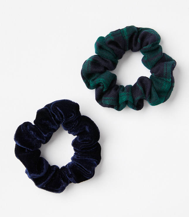 Plaid & Velvet Scrunchie Set