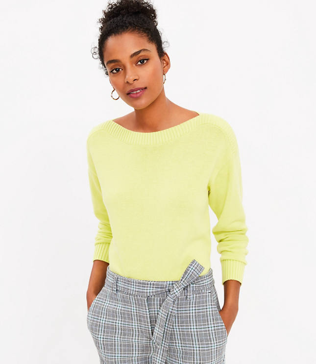 Drop Shoulder Boatneck Sweater