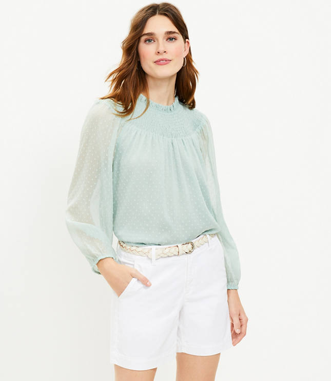 Clip Smocked Yoke Blouse
