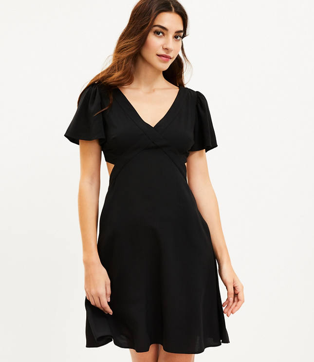 Cutout Side Flutter Dress