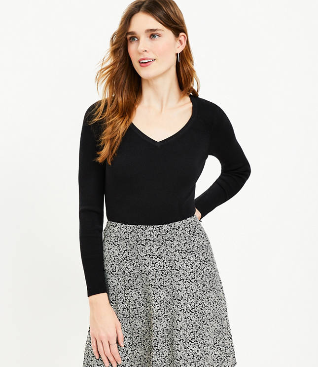 Ribbed Sweetheart Neck Sweater