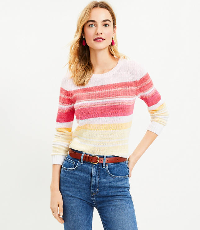 Ombre Stripe Textured Sweater