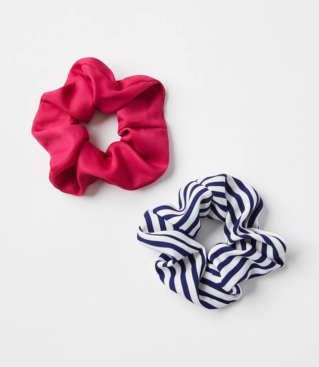 Striped & Solid Scrunchie Set