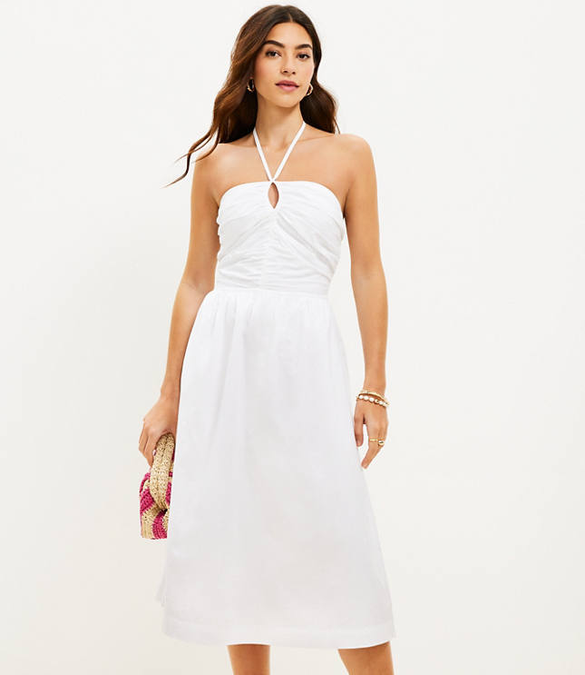 Keyhole Halter Midi Dress