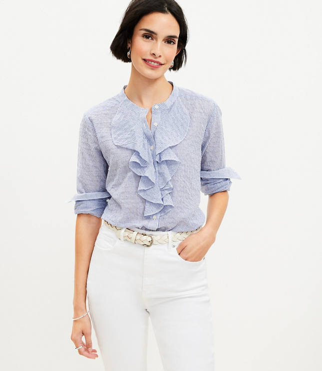 Ruffle Button Blouse