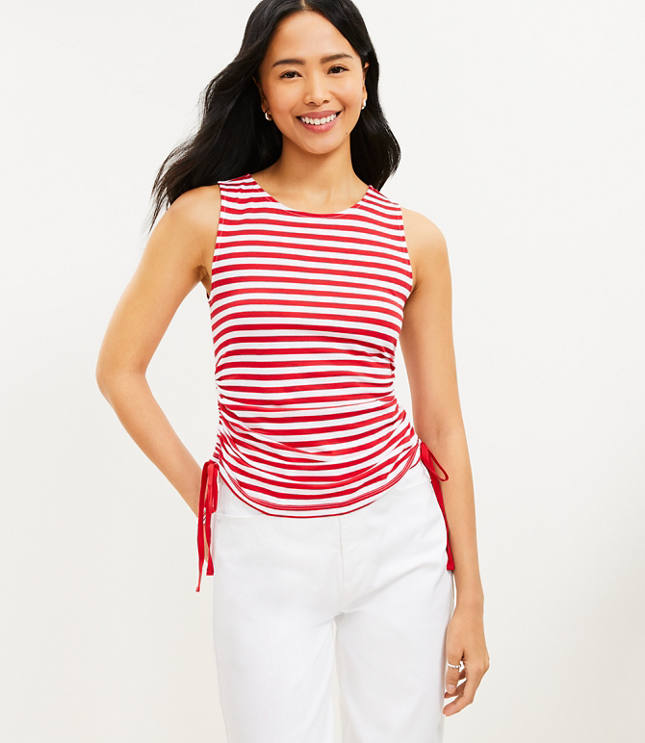 Striped Side Tie Tank Top
