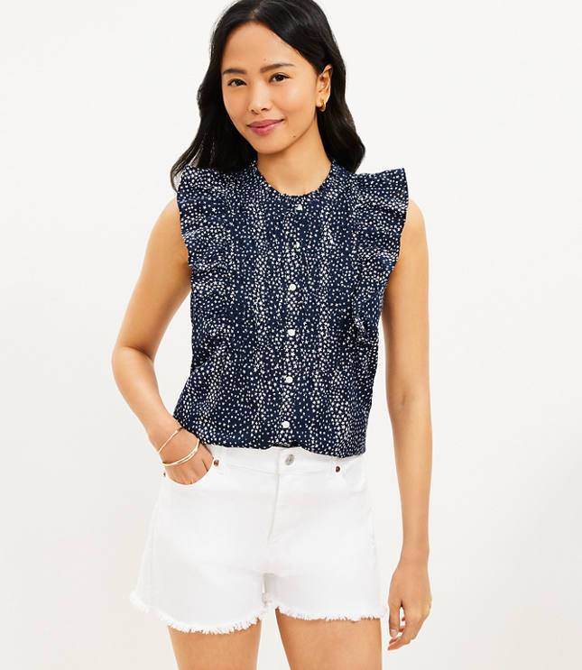 Star Ruffle Bib Button Top