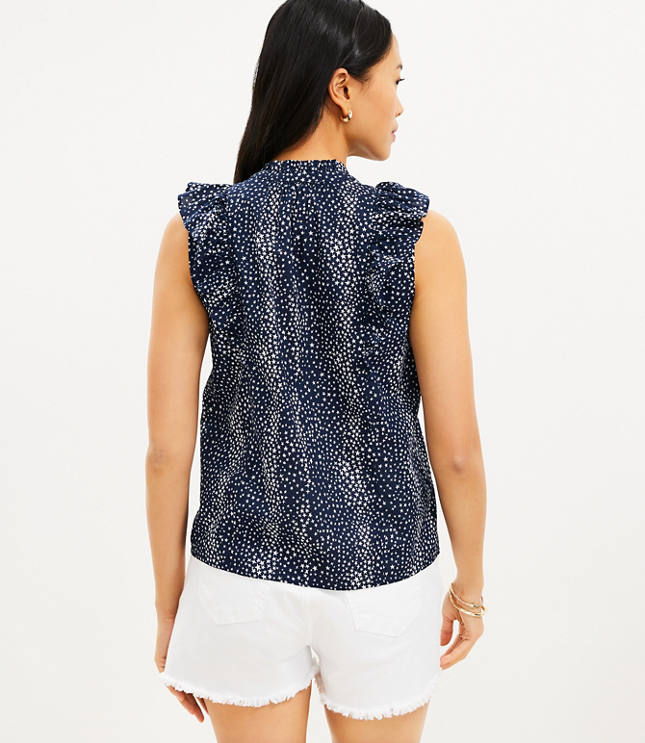 Star Ruffle Bib Button Top