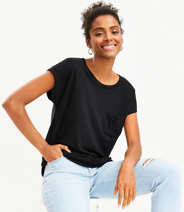 Linen Blend Pocket Tee