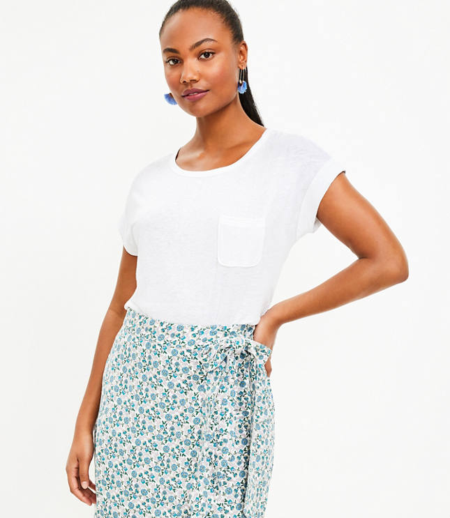 Linen Blend Pocket Tee