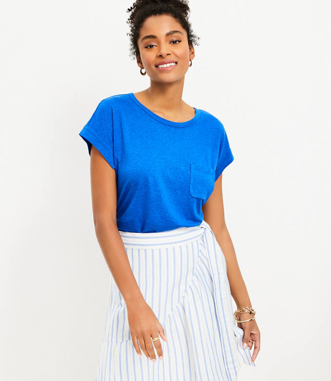 Linen Blend Pocket Tee