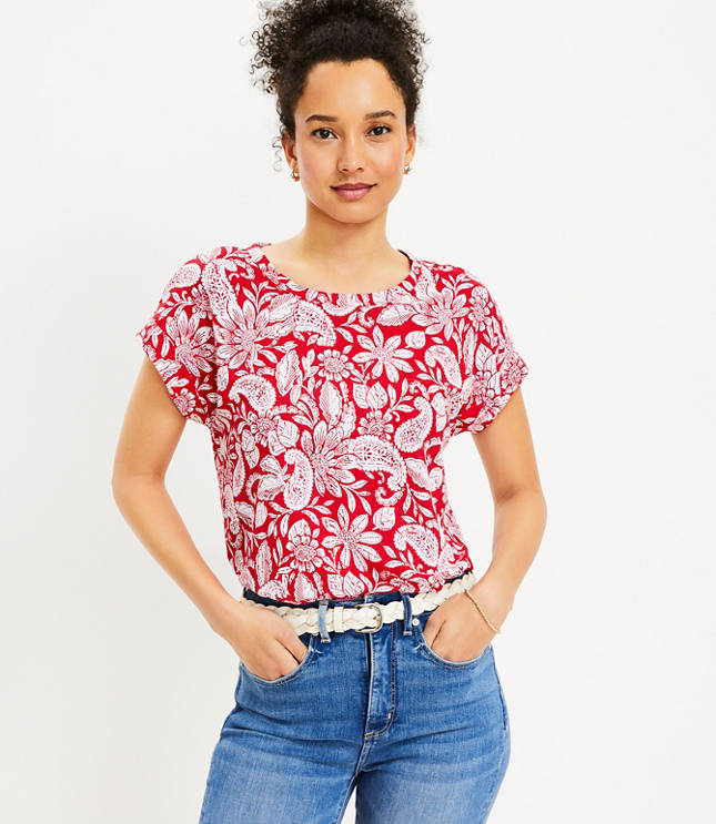 Paisley Linen Blend Tee