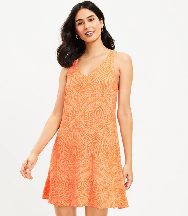 Floral Criss Cross Back Swing Dress