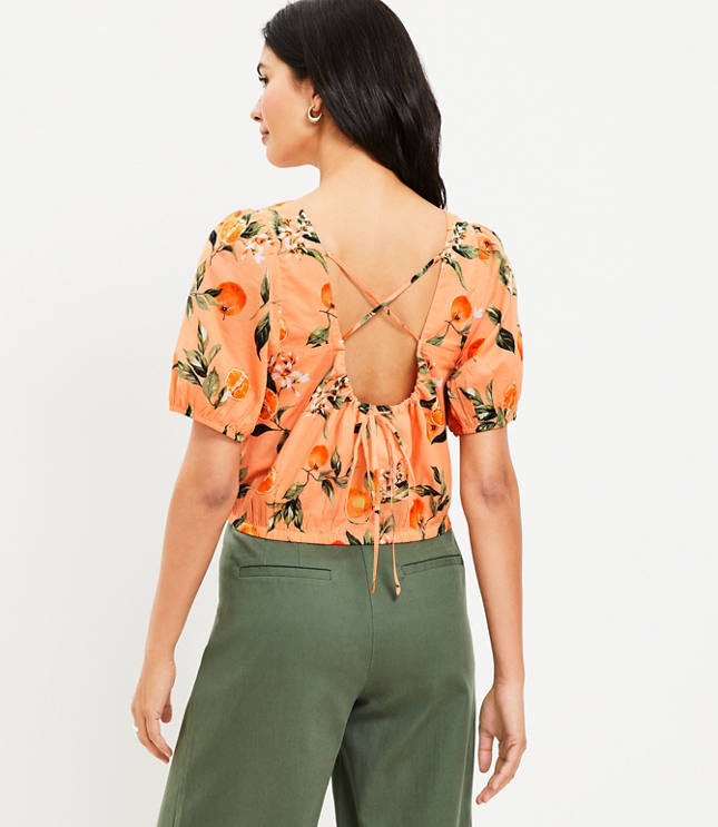 Orange Harvest Criss Cross Back Cropped Top