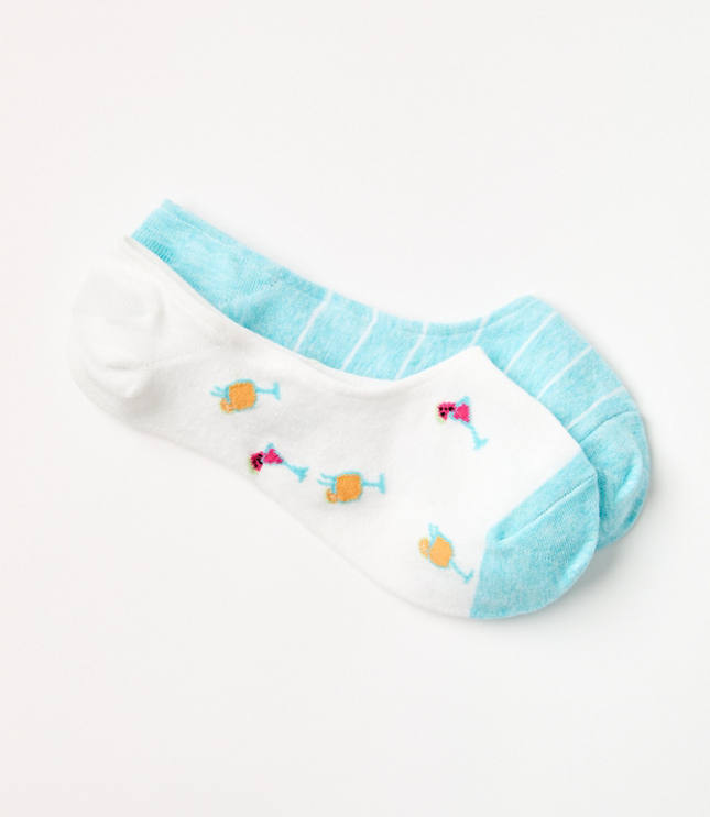 Cocktail & Stripe No Show Sock Set