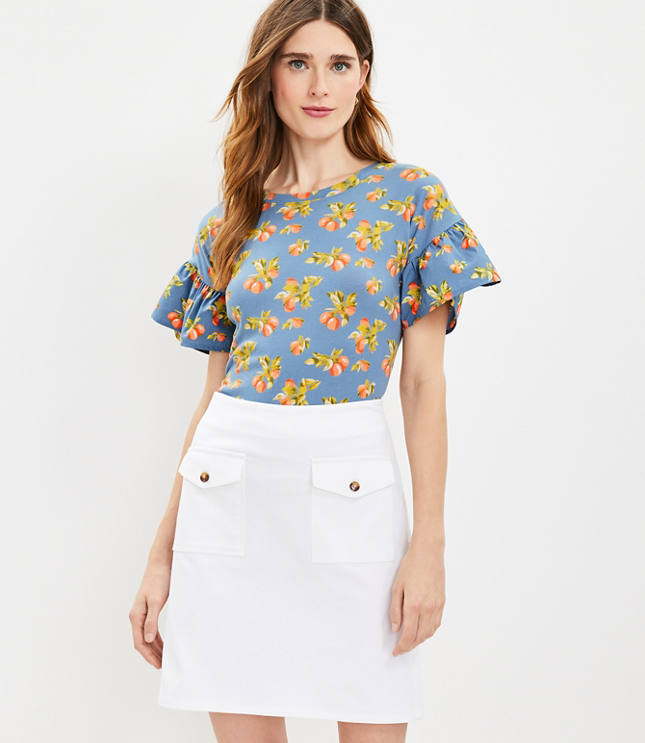 Tall Button Pocket Shift Skirt