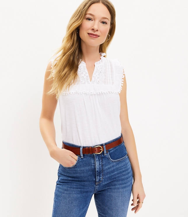 Pom Pom Ruffle Shell