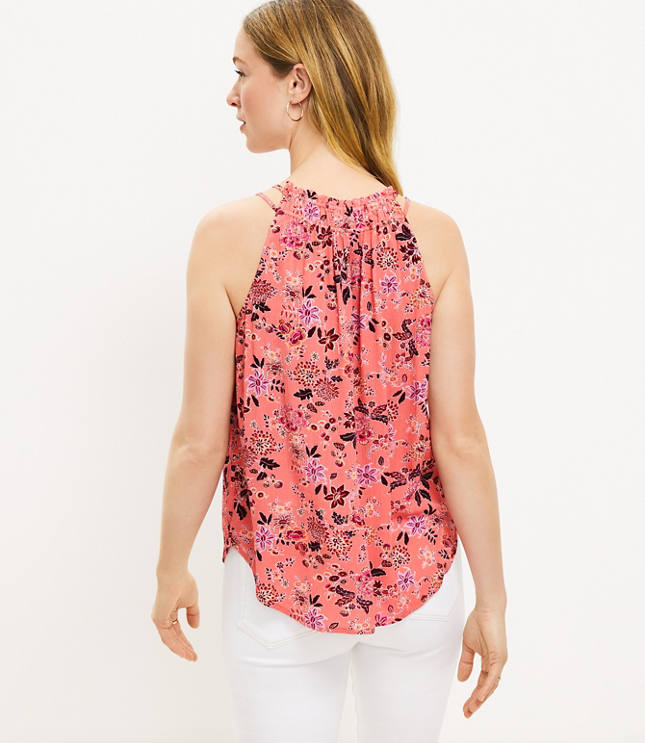 Petite Country Garden Tie Neck Halter Cami