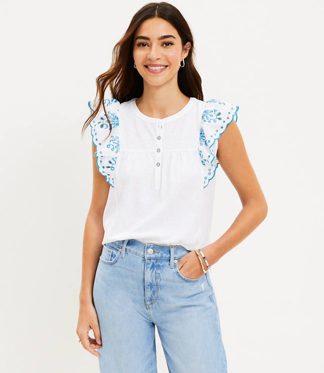 Eyelet Top Womens | Loft