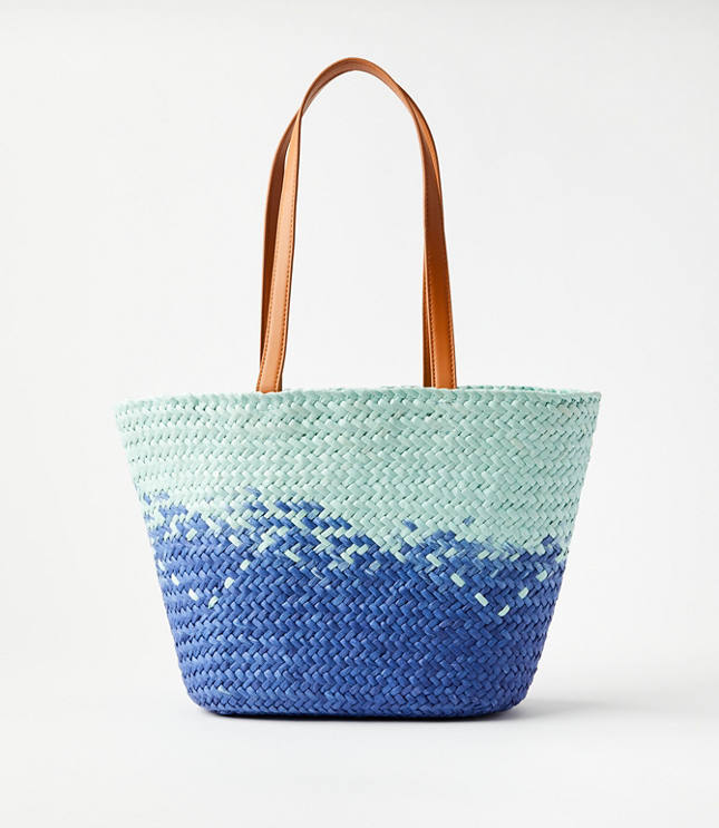 Ombre Raffia Tote Bag
