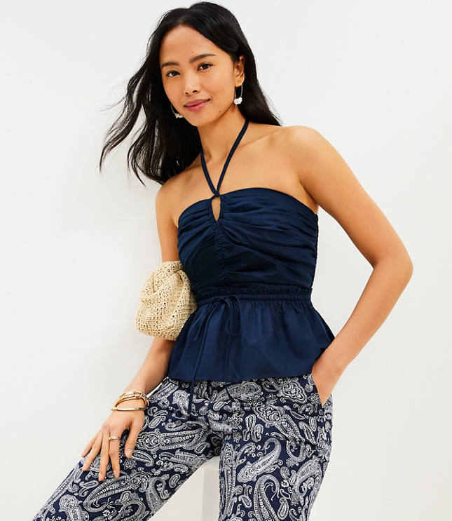 Petite Ruffle Halter Top