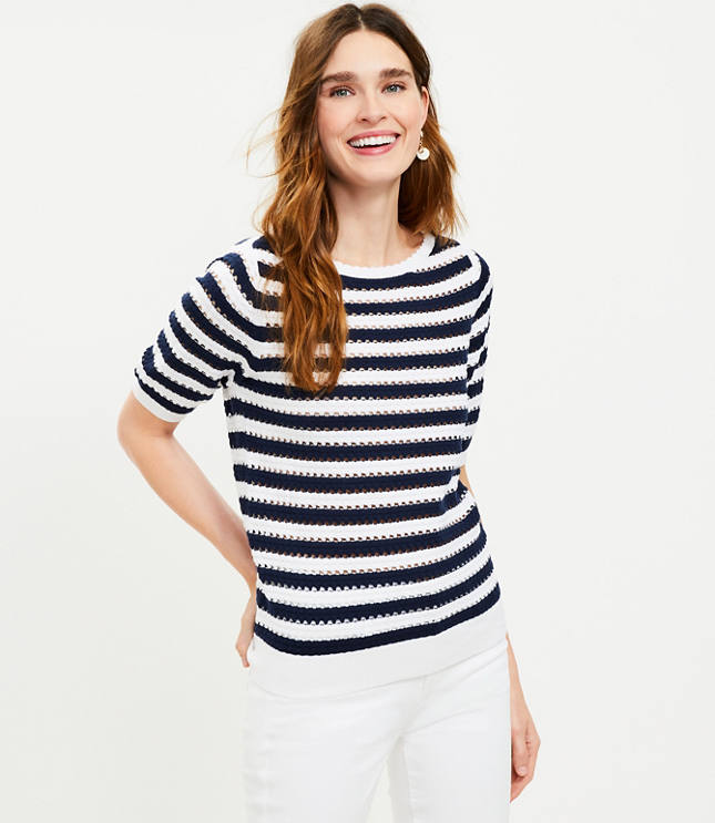Petite Striped Sweater Tee