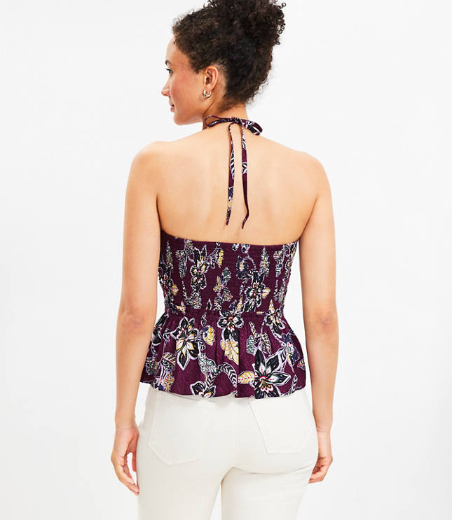 Petite Hibiscus Ruffle Halter Top