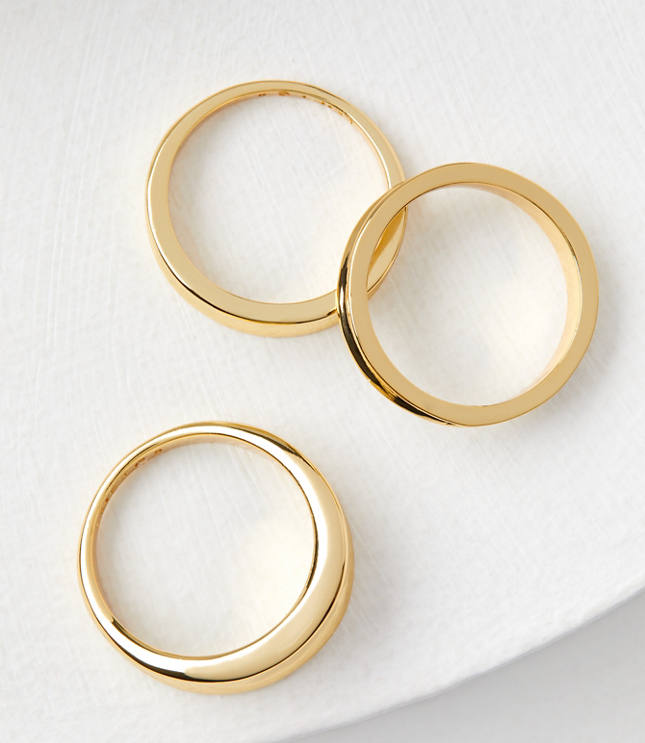 Modern Metallic Molded Ring Set