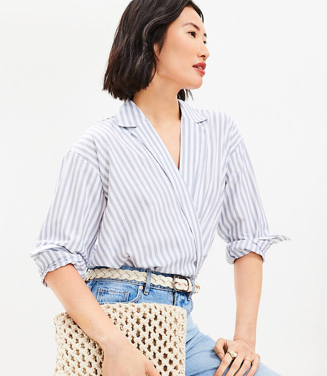 Striped Crossover Everyday Shirt
