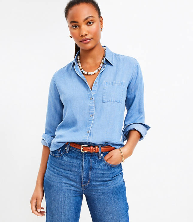 Chambray Everyday Relaxed Pocket Shirt
