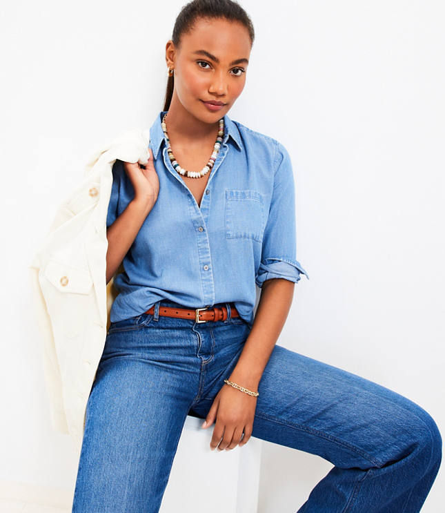 Chambray Everyday Relaxed Pocket Shirt