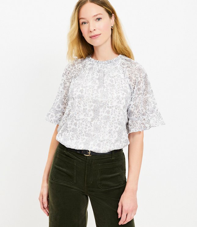 Women's Ruffle Neck Tops | Loft