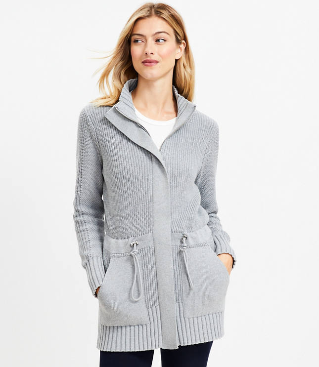 Petite Lou & Grey Drawstring Zip Pocket Cardigan